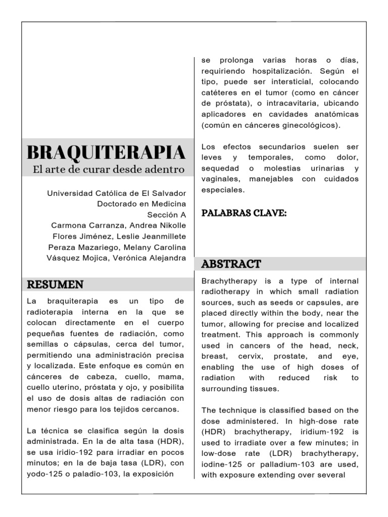 Braquiterapia 2 | PDF | Terapia de radiación | Cáncer