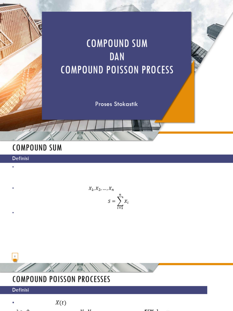 Compound Sum Dan Compound Poisson Process | PDF | Metode & Bahan Ajar
