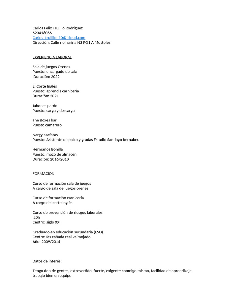 CV Carlos | PDF