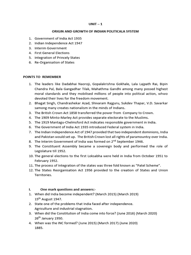 Political Science Notes | PDF | Elections | Government