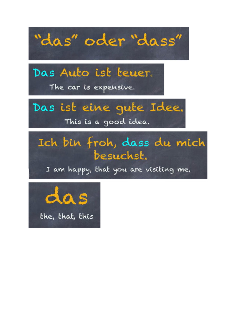 Common Mistakes in German Das Oder Dass | PDF