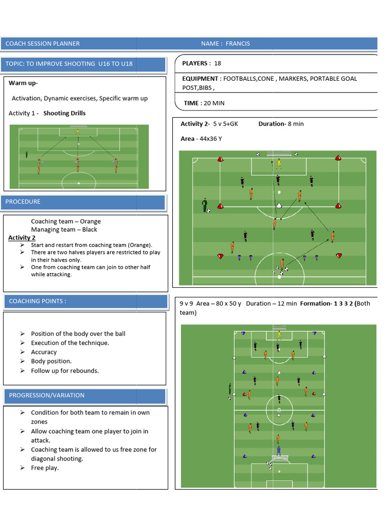 U16-U18 Dynamic Shooting Drills Plan | PDF