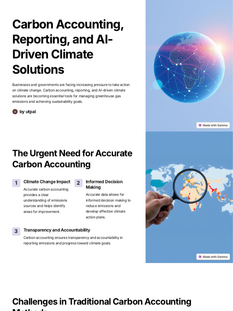 Carbon Accounting Reporting and AI Driven Climate Solutions | PDF ...
