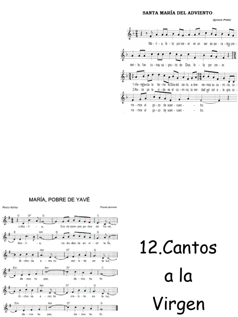 Cantos a la Virgen María: Devoción y Esperanza | PDF | Amor | María ...
