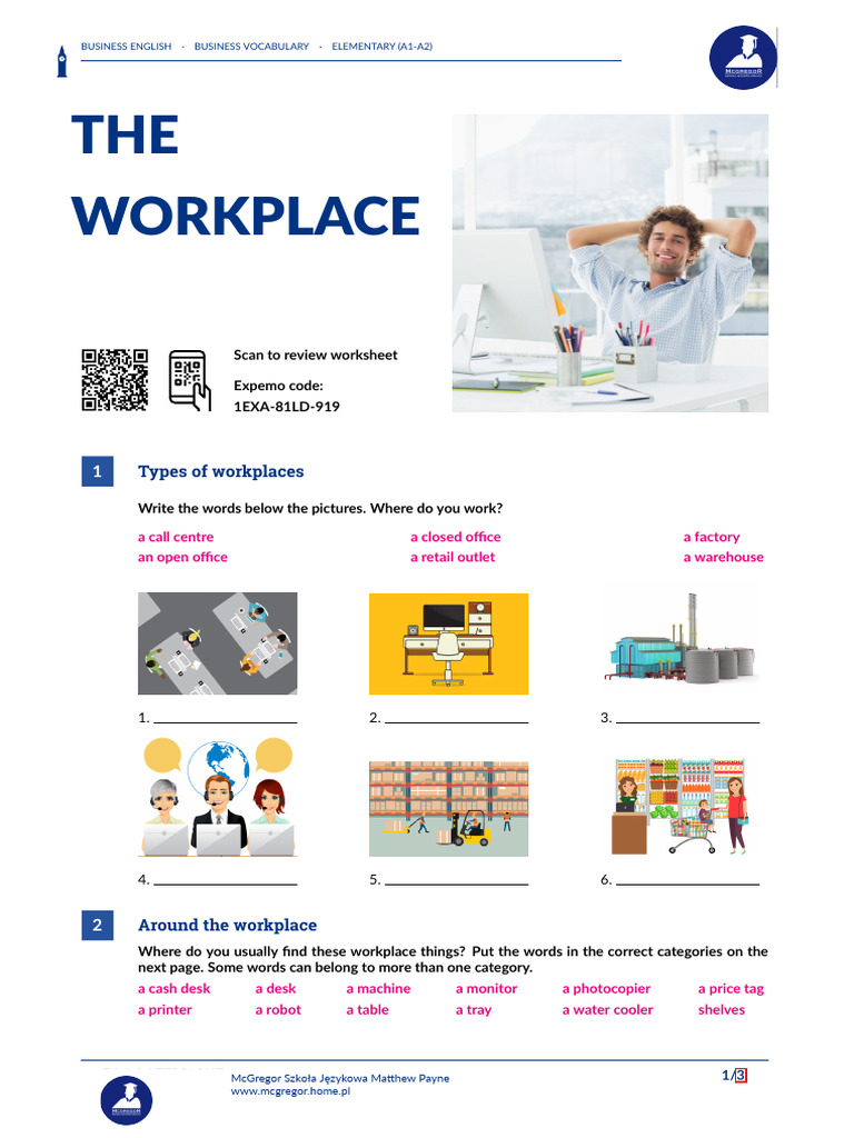 Business English Vocabulary for Workplaces | PDF | Language Families ...