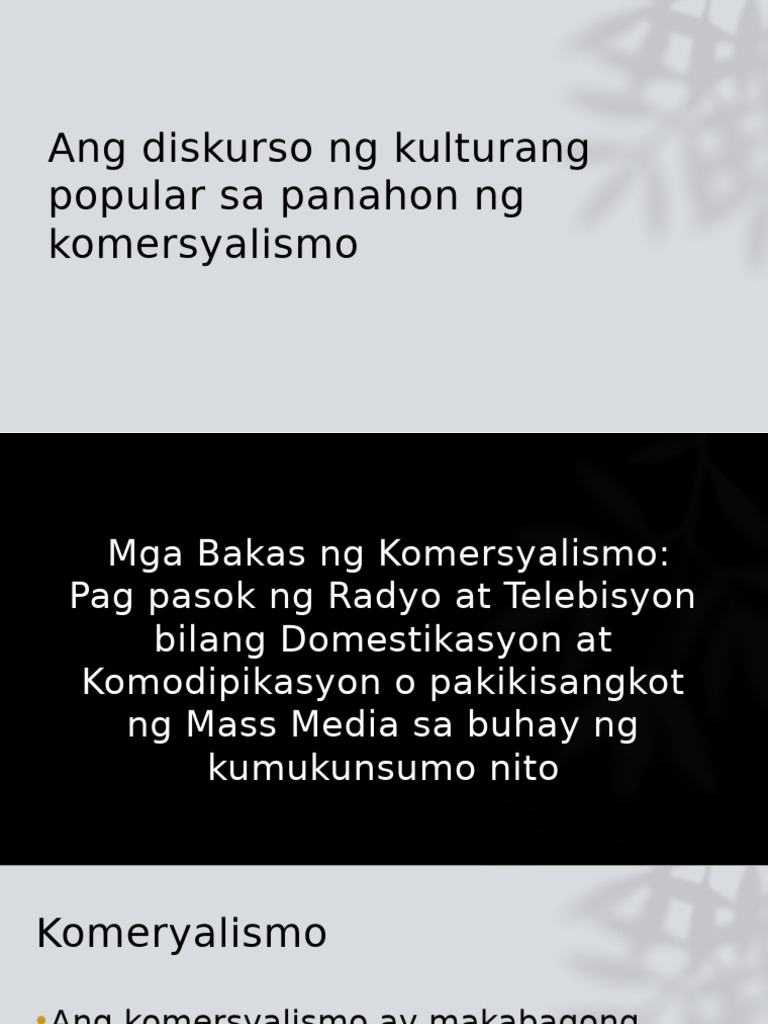 Mga Bakas NG Komersyalismo | PDF