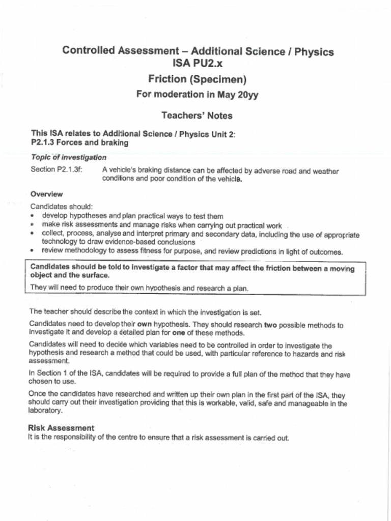 eg ISA report with marks | PDF