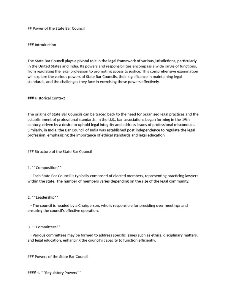 State Bar Council: Roles & Challenges | PDF | Lawyer | Profession