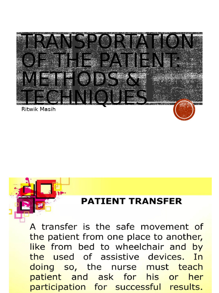 Transportation of The Patient 2-1 | PDF | Transport