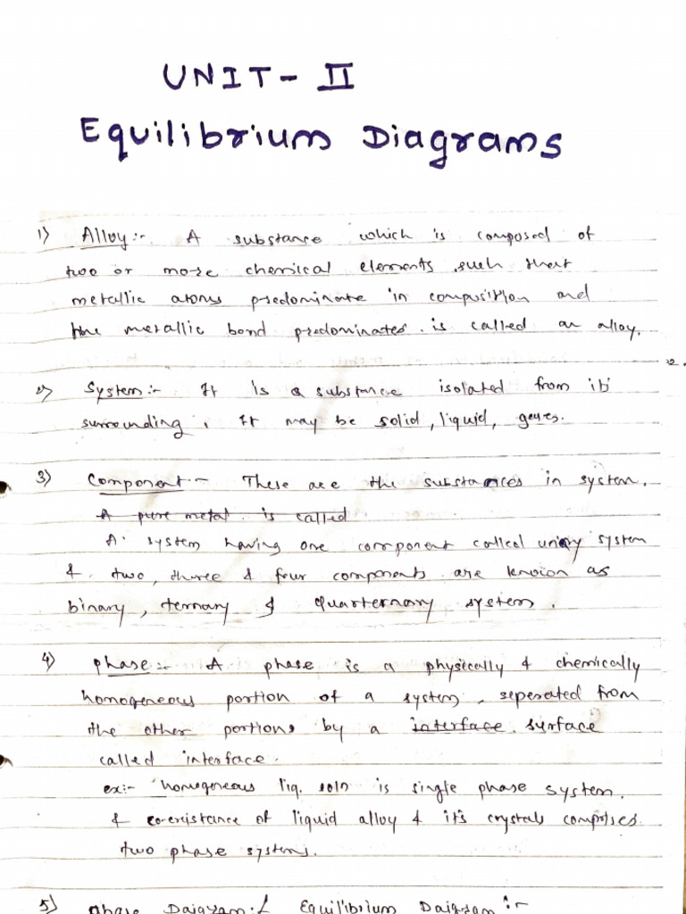 Unit-2 Equilibrium Diagrams (MSM Notes) | PDF