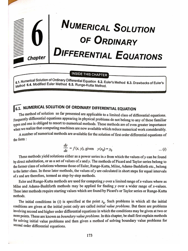 6 - Numerical Solution of Ordinary Differential Equations | PDF