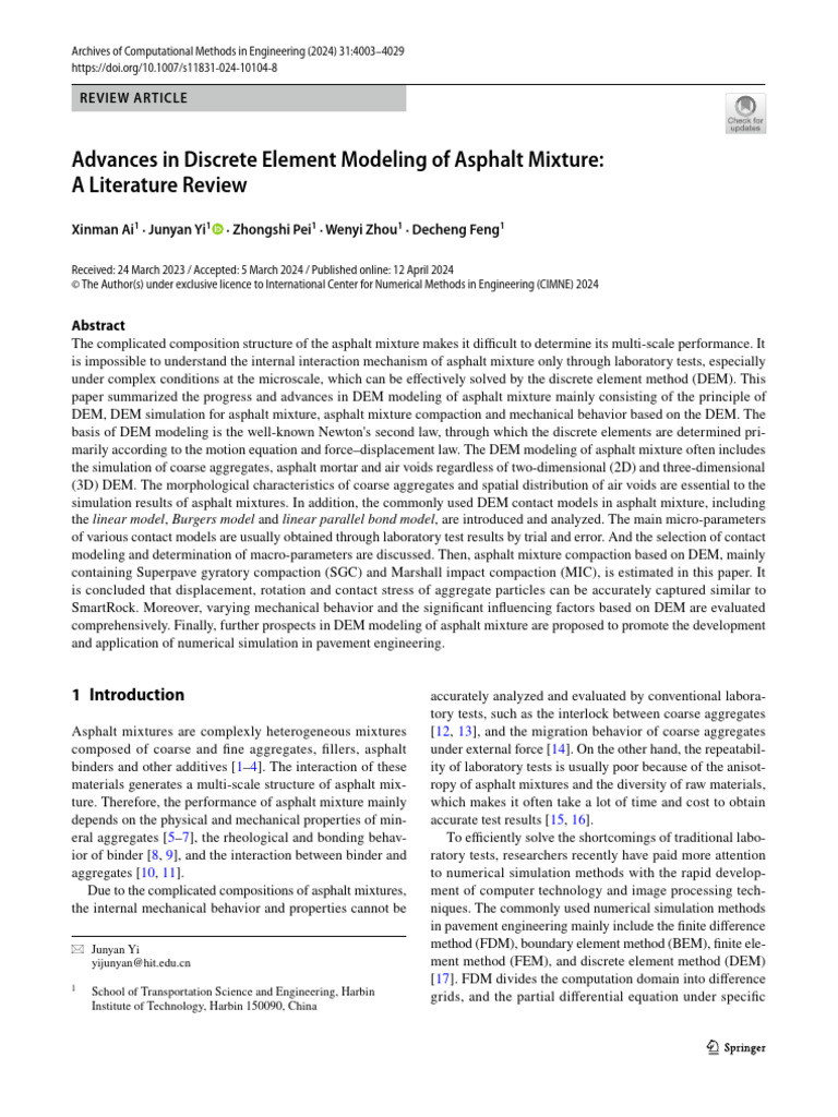 Xinman Ai Advances in Discrete Element Modeling of | PDF | Finite Element Method | Force