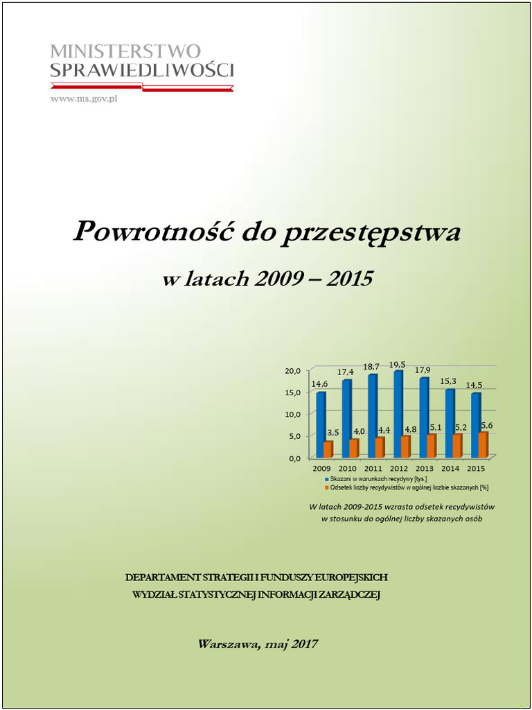 Powrotnosc Do Przestepstwa W Latach 2009 2015 | PDF