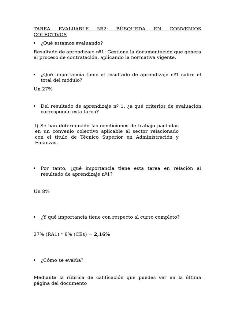 Tarea Evaluable Nº2 Recursos Humanos | PDF | Salario | Aprendizaje