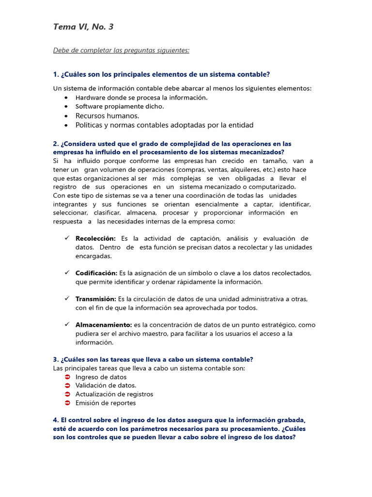Tema VI. No. 3 | PDF | Contabilidad | Información