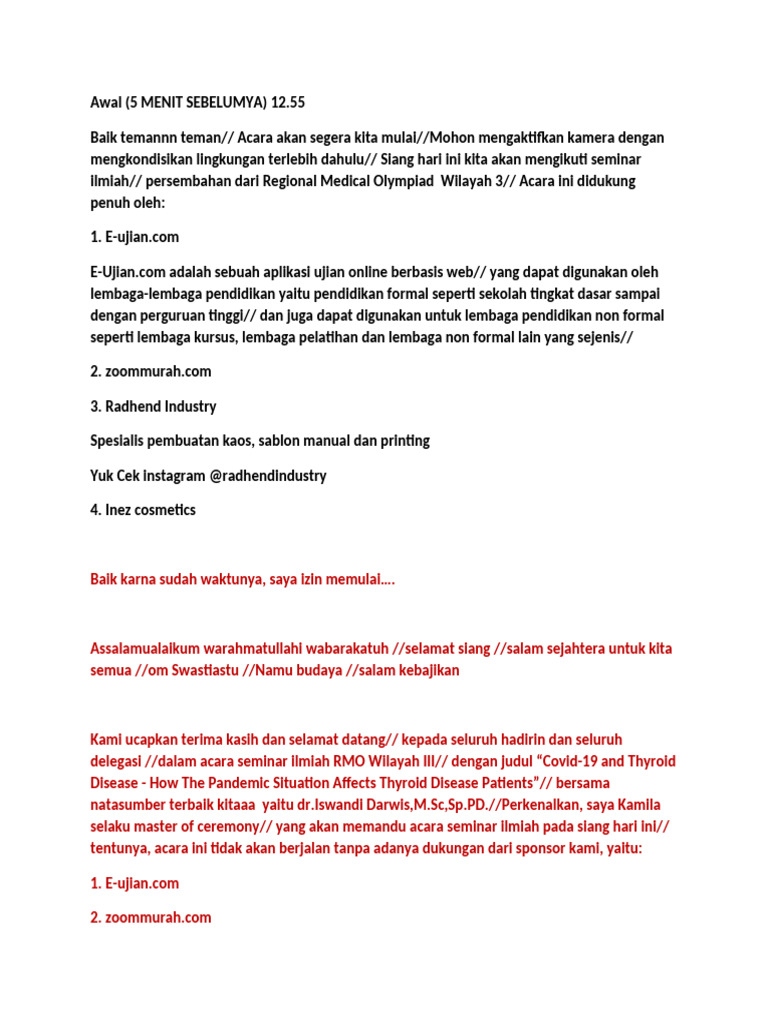 Teks MC Seminar Ilmiah Bismillah Fixx | PDF | Ilmu Sosial