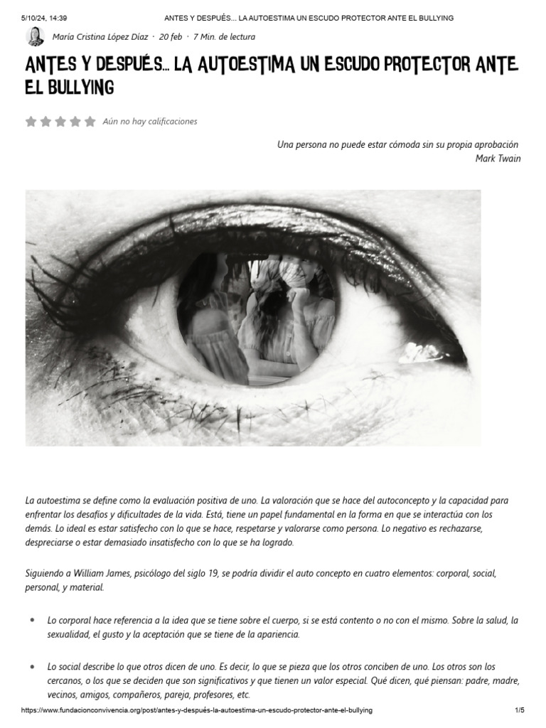 Autoestima: Escudo contra el Bullying | PDF | Autoestima | Abuso infantil