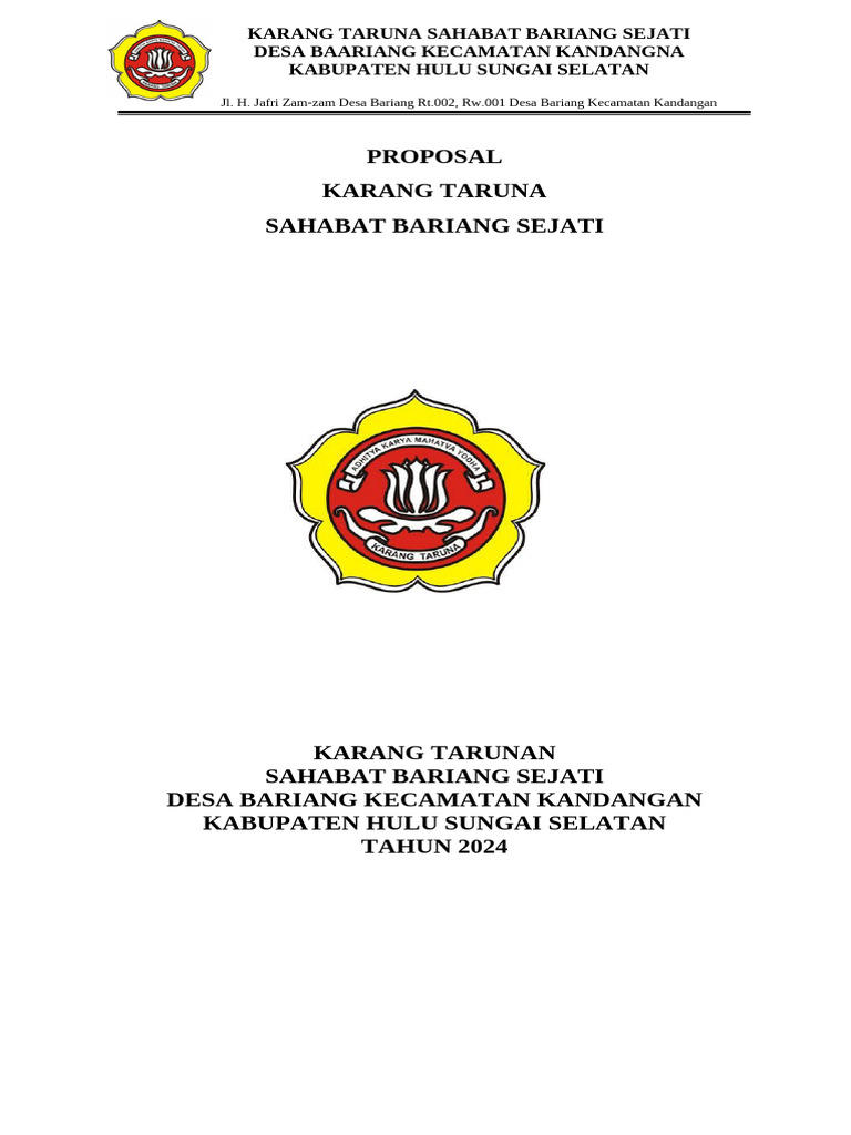 PROPOSAL Karang Taruna Tunas Harapan | PDF