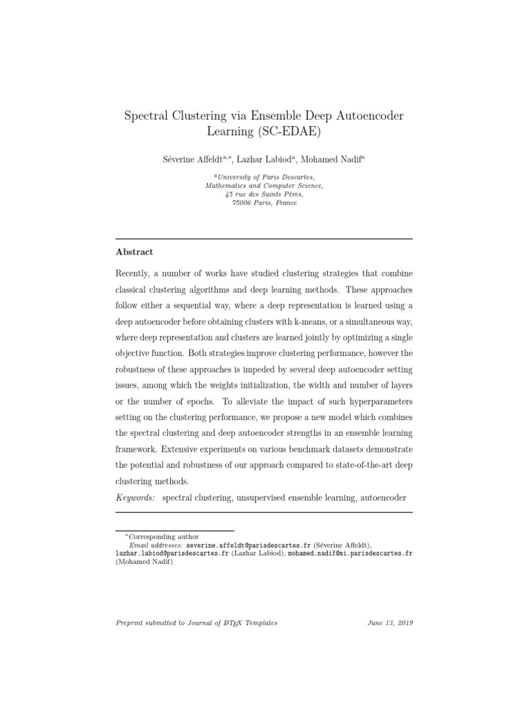 Spectral Clustering Via Ensemble Deep Autoencoder | PDF | Matrix ... Spectral Clustering Via Ensemble Deep Autoencoder | PDF | Matrix ...