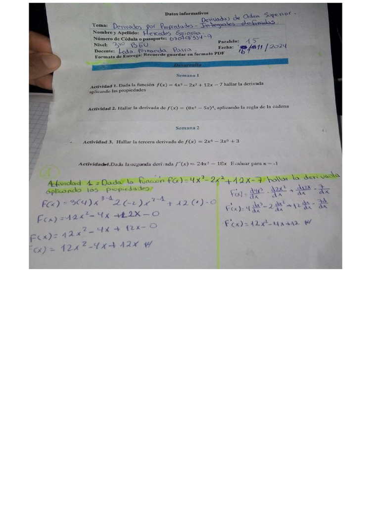 Deber de Matematicas U3 | PDF