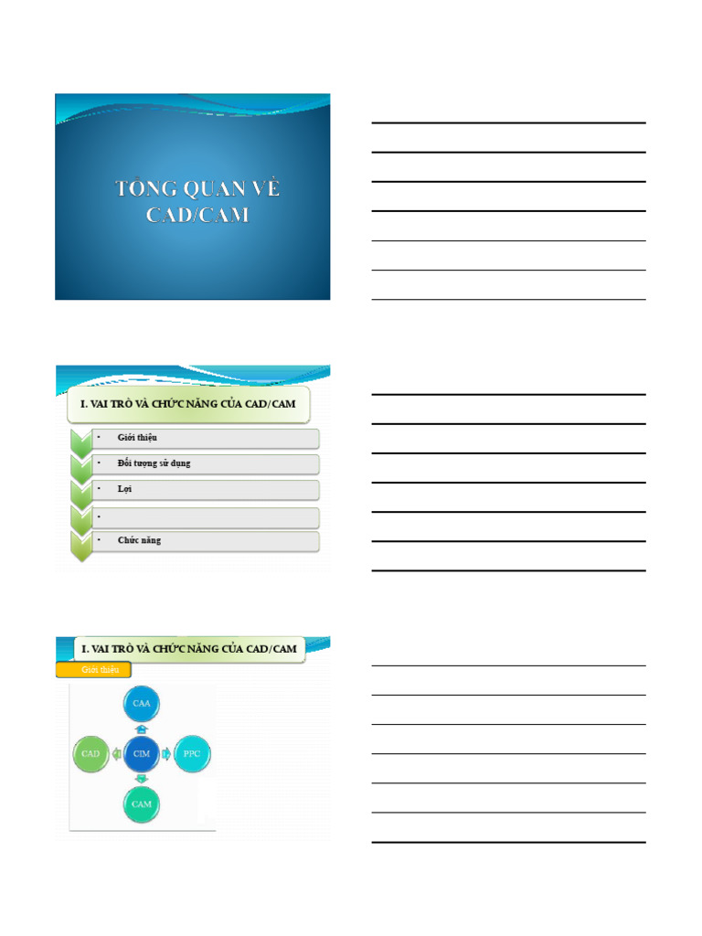 I. Vai Trò Và Chức Năng Của Cad/Cam: 1.1 Giới thiệu | PDF