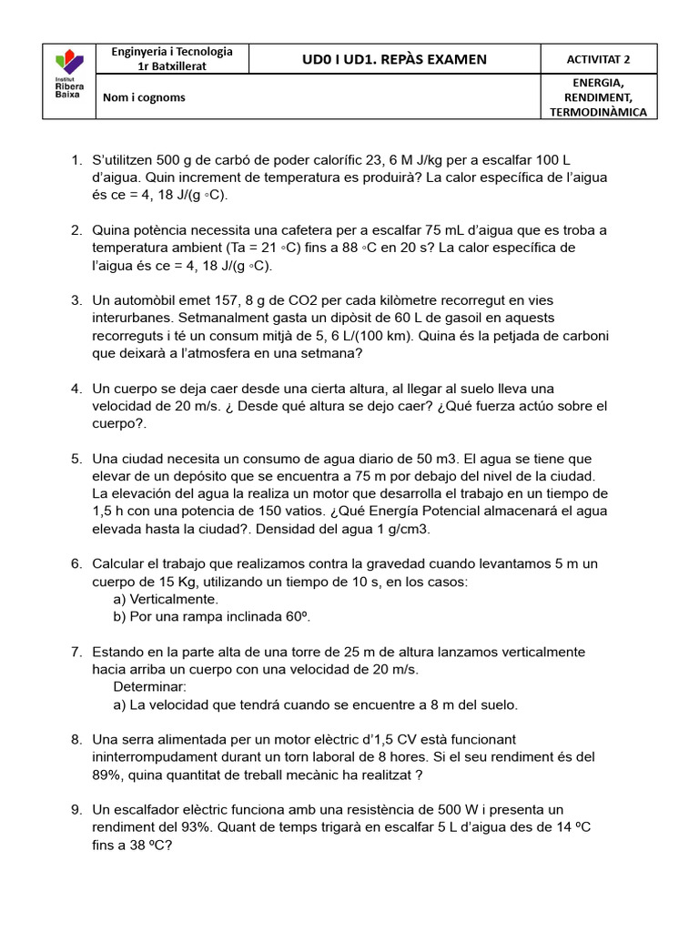 Act2. Repas Examen Amb Solucions | PDF