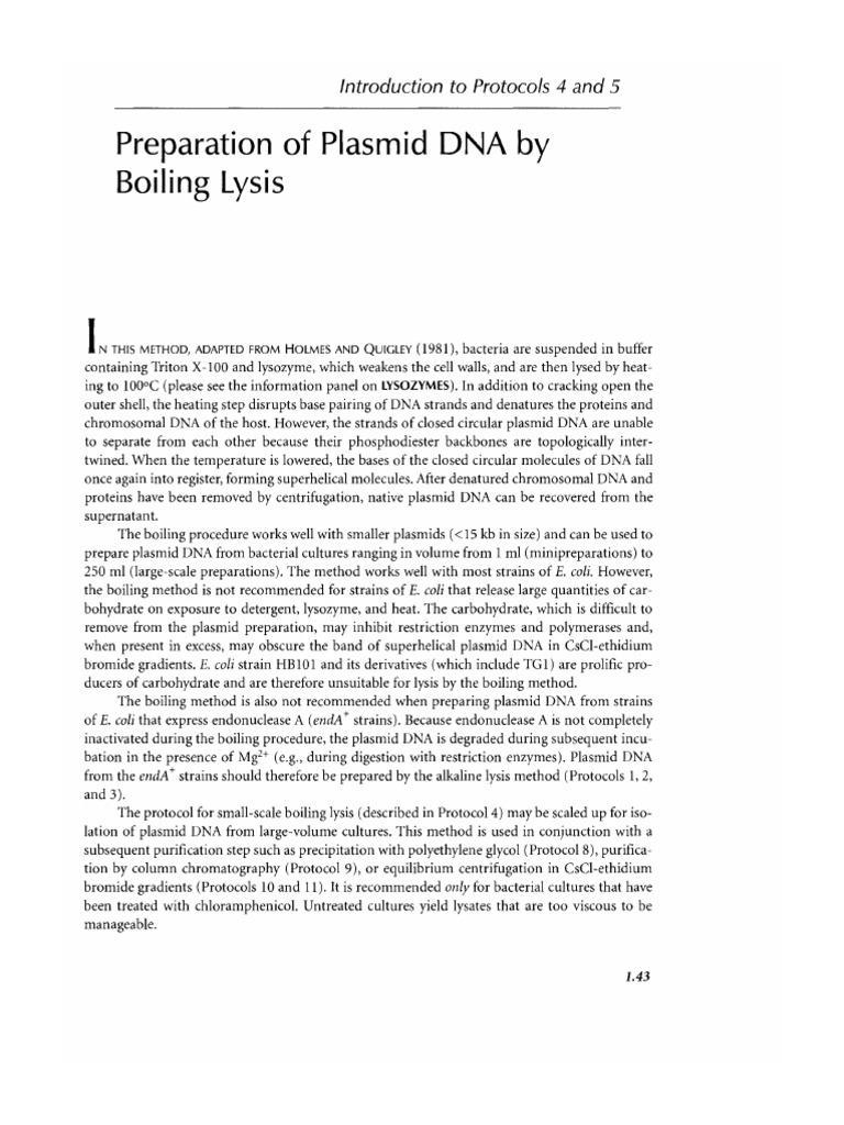 Boiling Method Plasmid 3rd Edition | PDF