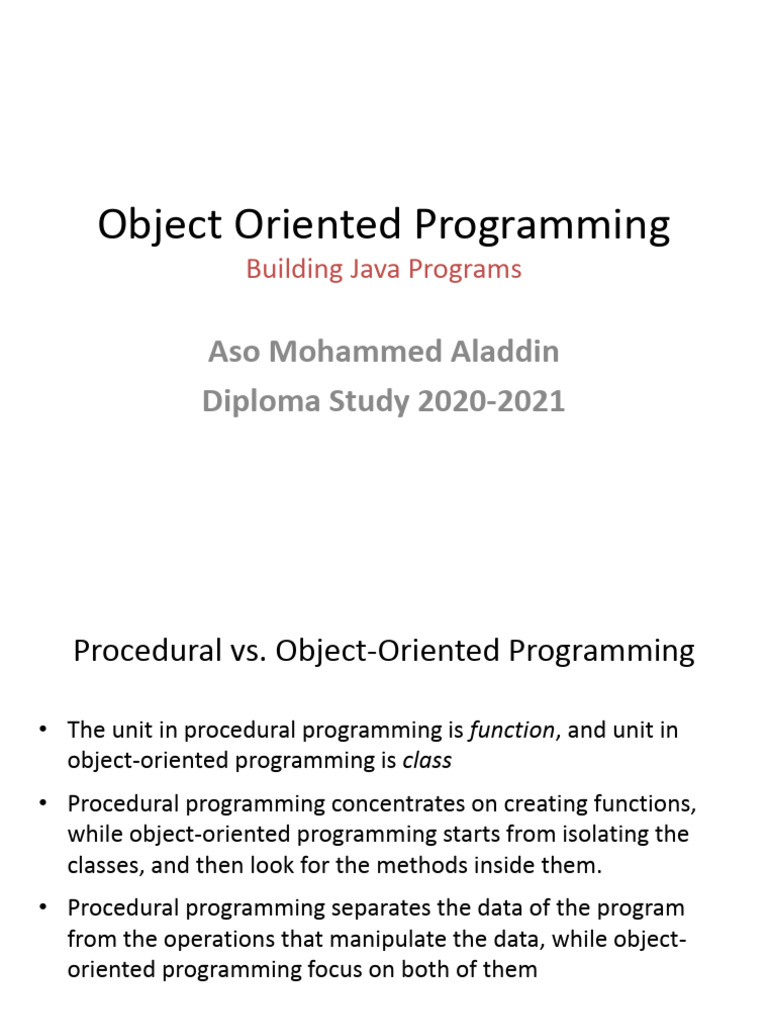 Lec4-Concept of Class and Object | PDF | Method (Computer Programming) | Parameter (Computer ...