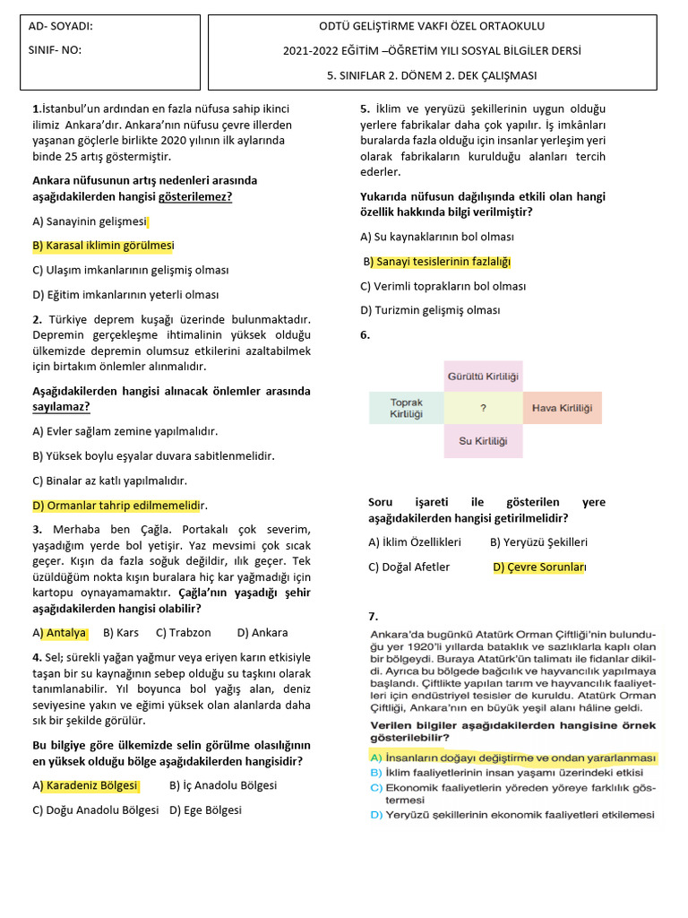 Sınıf 2. DEK | PDF