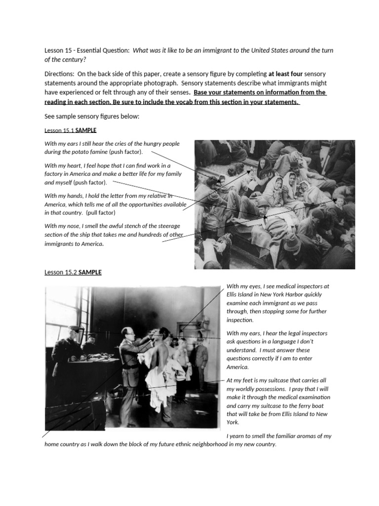 Lesson 15 Sensory Figures | PDF | Human Migration