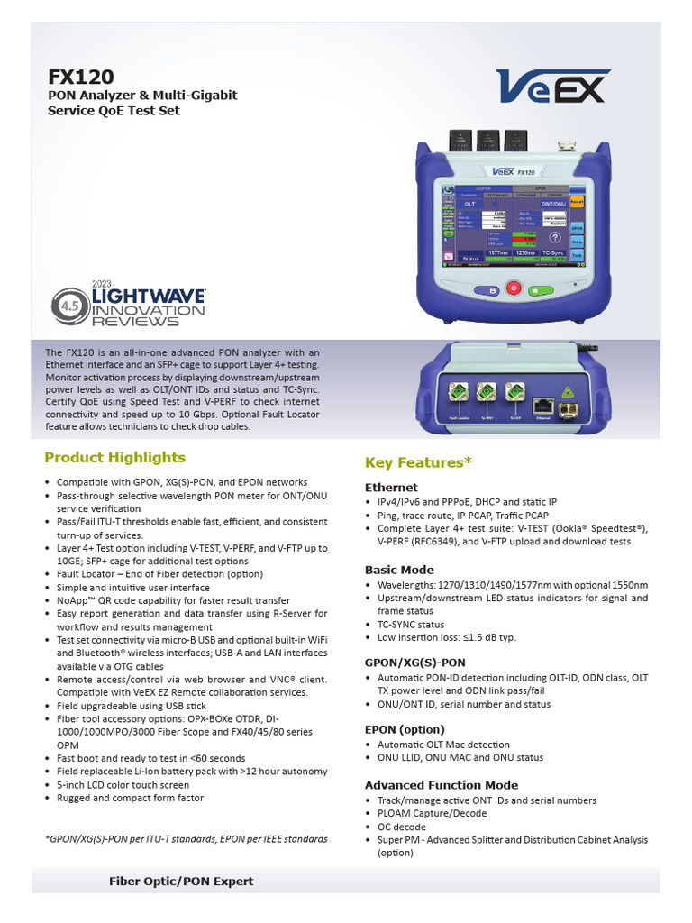 FX120 Specification Sheet | PDF | Transmission Control Protocol ...