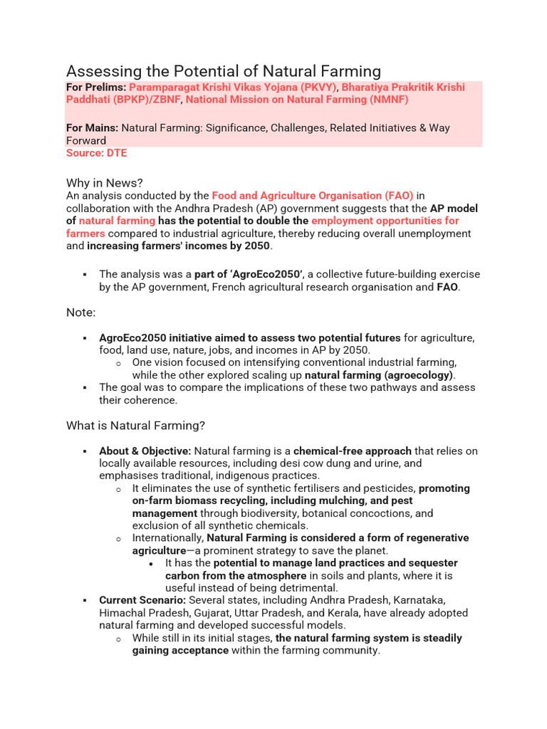 Natural Farming: Benefits and Challenges | PDF | Agriculture | Organic ...