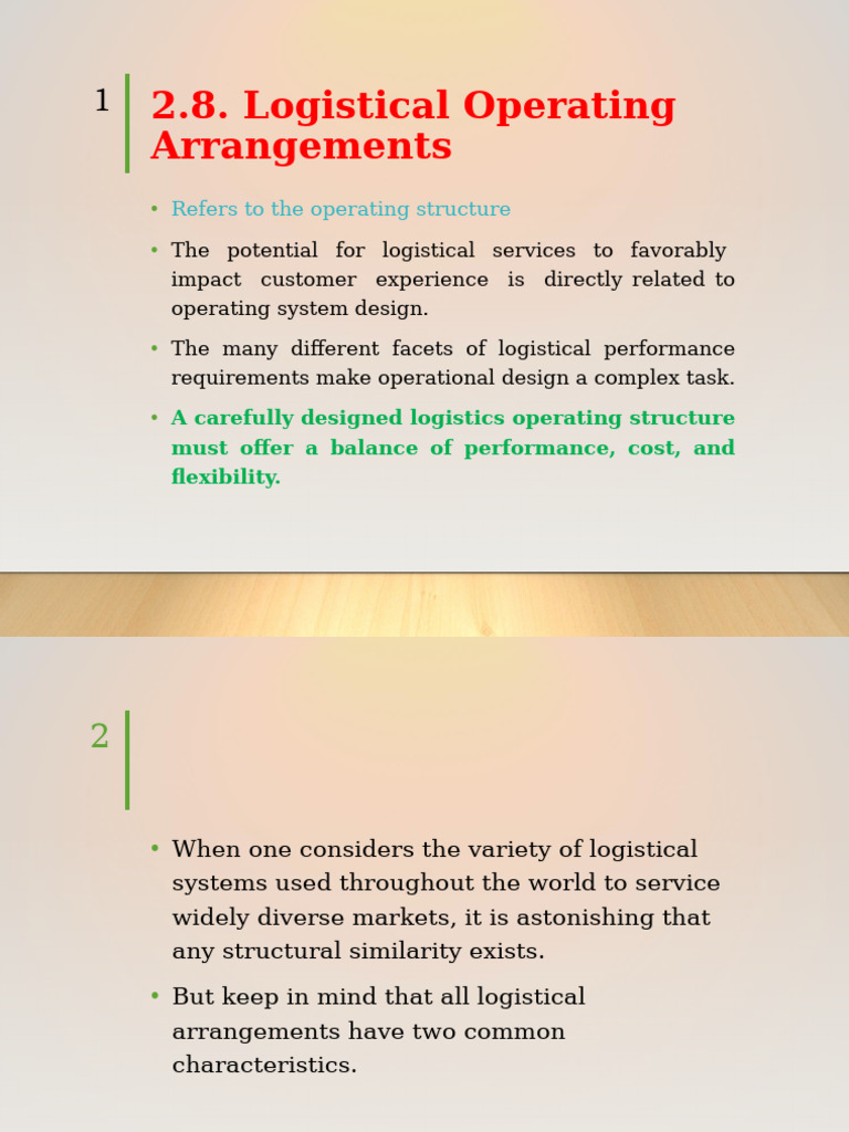 Operating Arrangements | PDF | Logistics | Supply Chain
