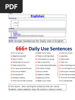1000 English Sentences Used in Daily Life | PDF