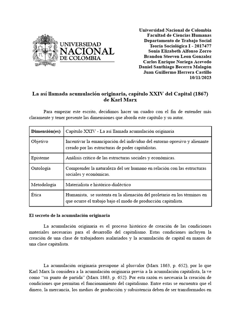 Trabajo Escrito Teoría Sociológica I - Capitulo XXIV - La Así Llamada ...
