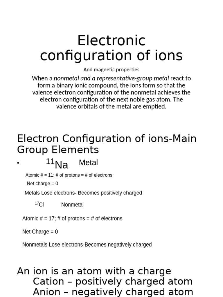 Electron Configuration of Ions 1 | PDF | Ion | Electron Configuration
