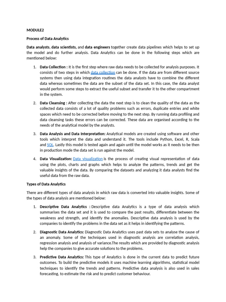 MODULE2 material | PDF | Data Analysis | Analytics