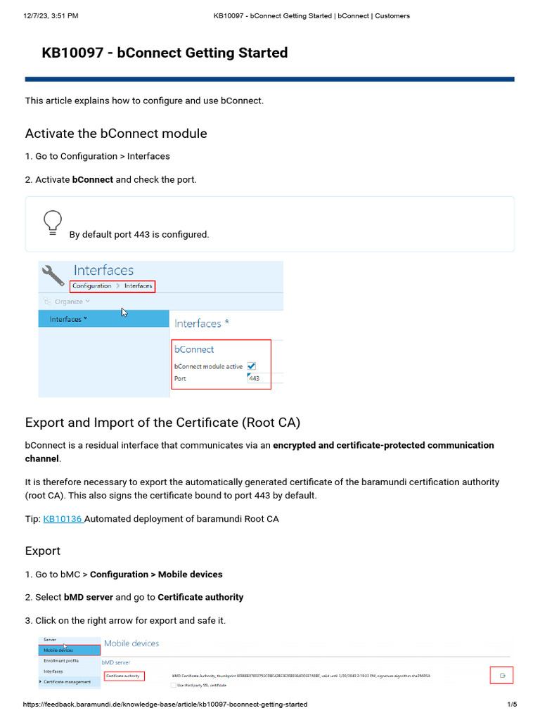 bConnect Setup Guide for IT Admins | PDF | Public Key Certificate | Web ...