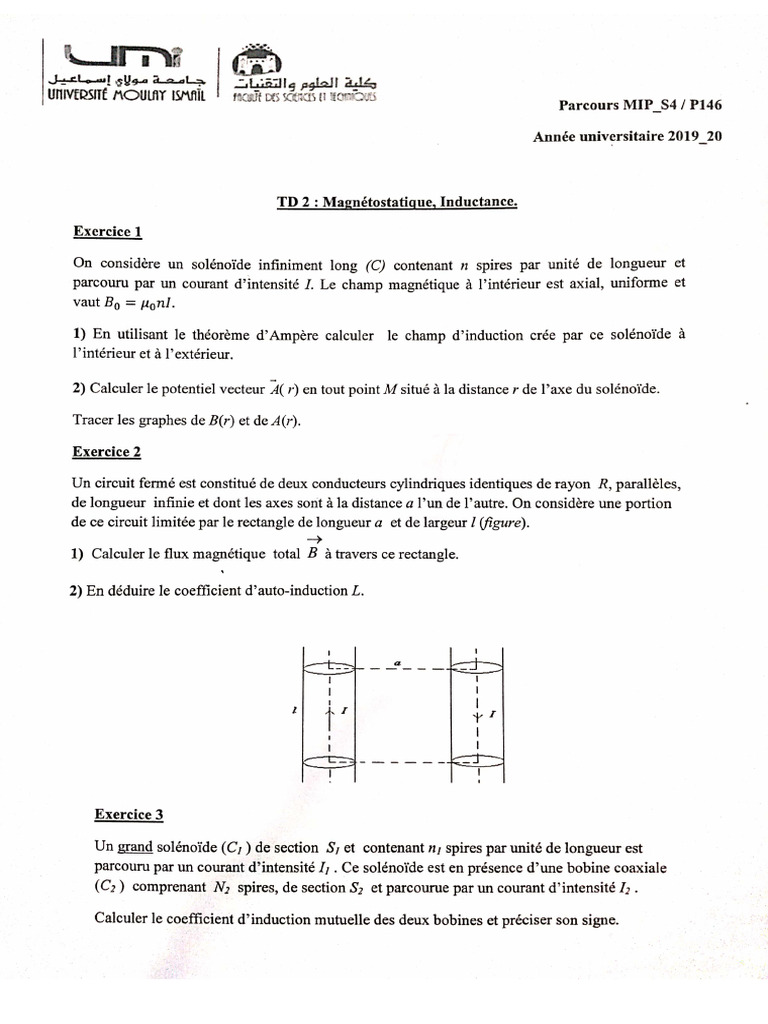 TDs délectromagnétisme-MIP-S4-FSTE | PDF