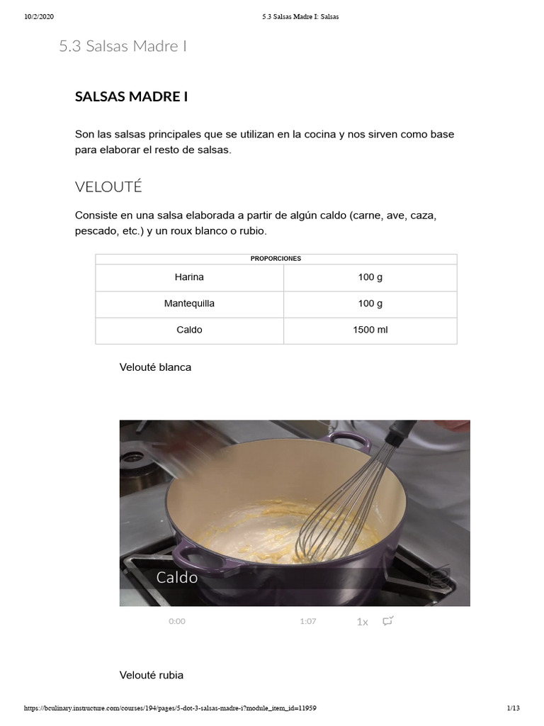 5.3 Salsas Madre I - Salsas | PDF | Salsa | Cocina occidental