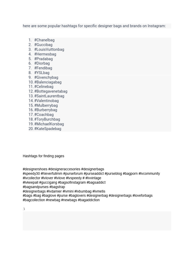 Hashtags For Finding Pages - 3 | PDF | Lifestyle