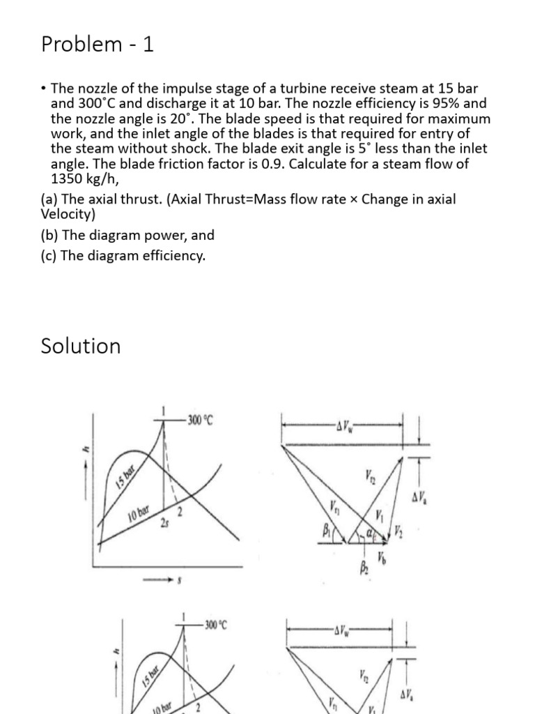 Numericals On Steam Turbines | PDF | Technology & Engineering