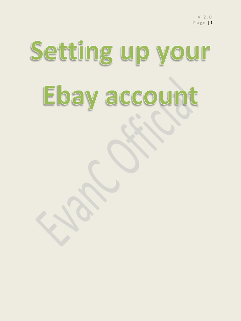 Setting Up Ebay | PDF