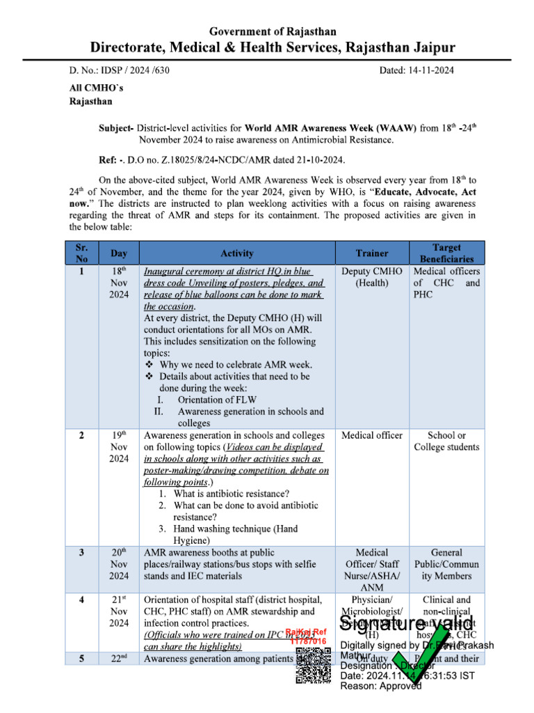 Letter To Districts For WAAW Week - 2024 | PDF