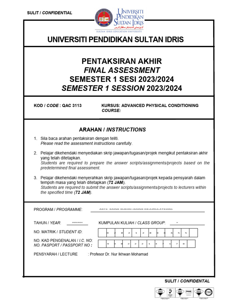 Qac 3113 A31 Final 11decc2023v2 (1) - Merged | PDF | Strength Training | Physical Fitness