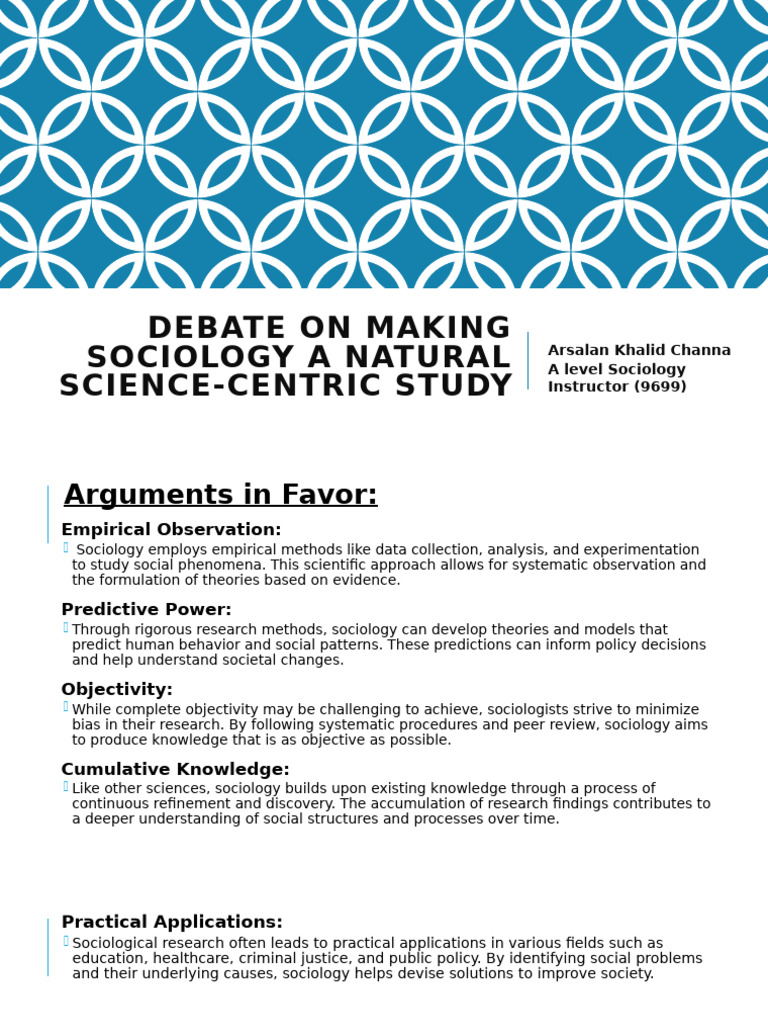 Debate On Making Sociology A Natural Science-Centric Study | PDF ...