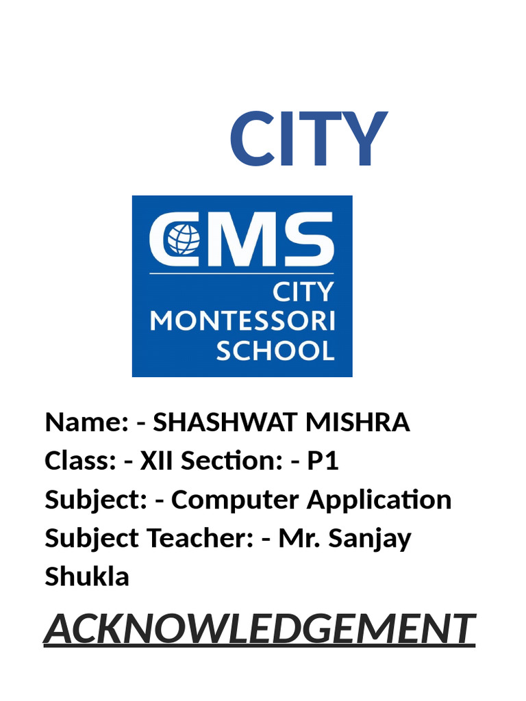 Shashwat Computer Project | PDF | String (Computer Science) | Integer (Computer Science)
