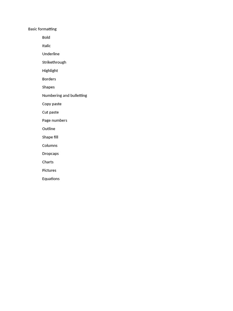 Basic Formatting | PDF