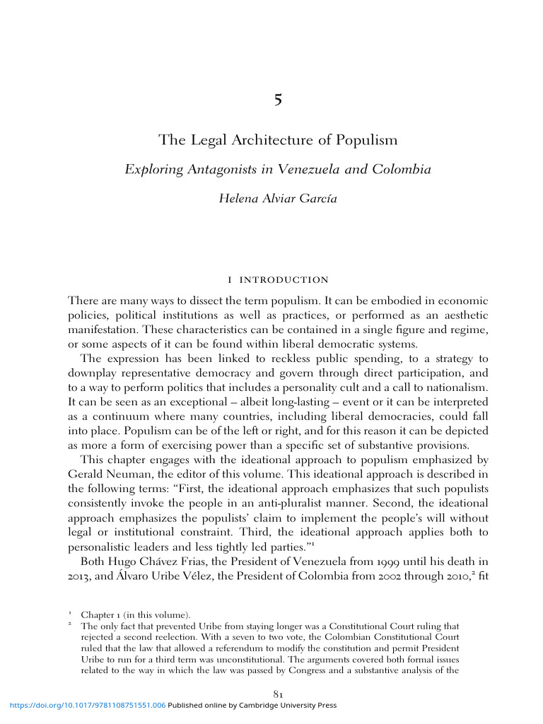 The Legal Architecture of Populism | PDF | Populism | Hugo Chávez