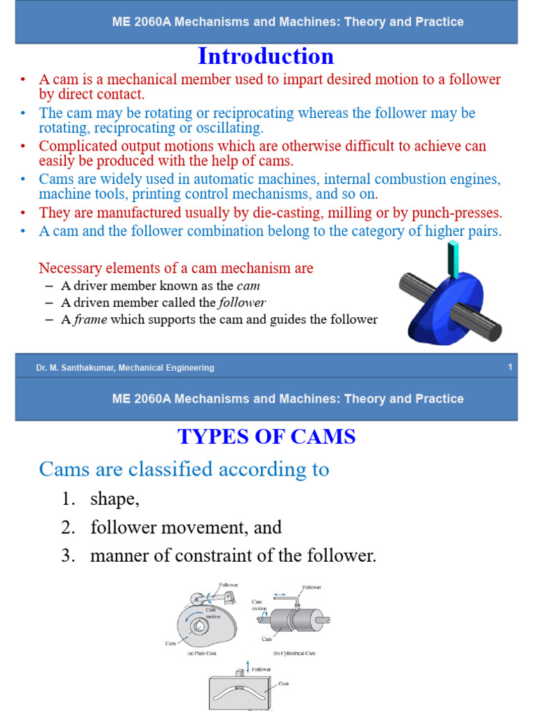 Types of Cam and Follower | PDF | Machines | Rotation